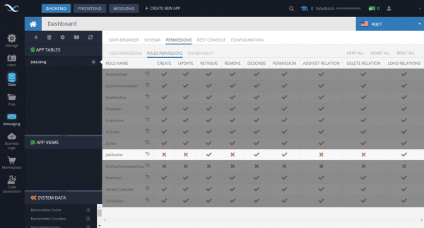 How to Secure Access to a Data Table for a Security Role | Backendless