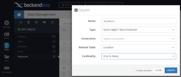 How to Declare Relations Between Tables (Classes) Using Backendless Console