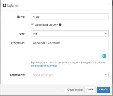 Functions and Examples of Generated Columns | Backendless
