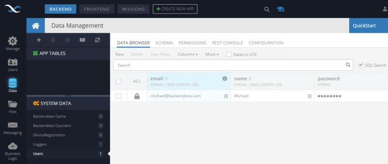 Quick Start Guide for Angular | Backendless Mobile Backend