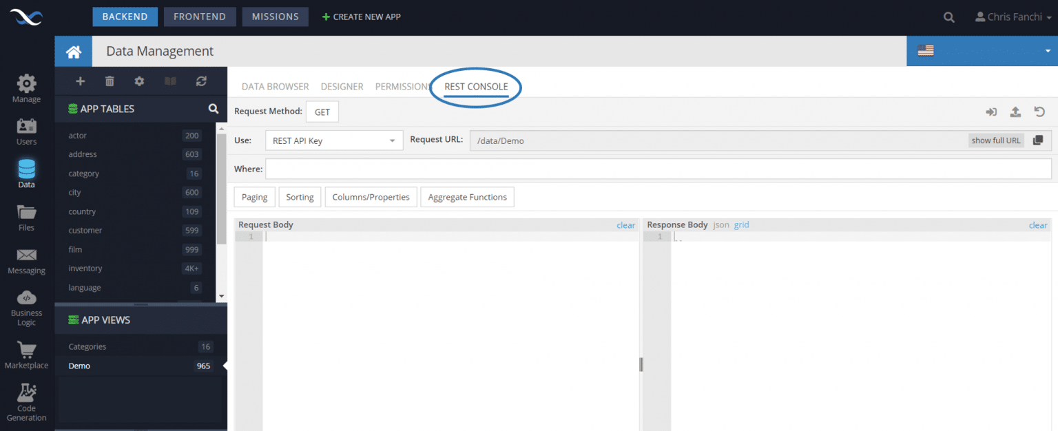 Create Rest Api Queries From Views Importexport Views Backendless