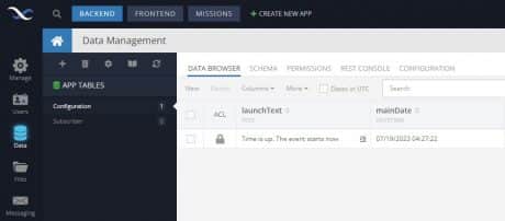 Countdown Timer Clock App Blueprint | Backendless