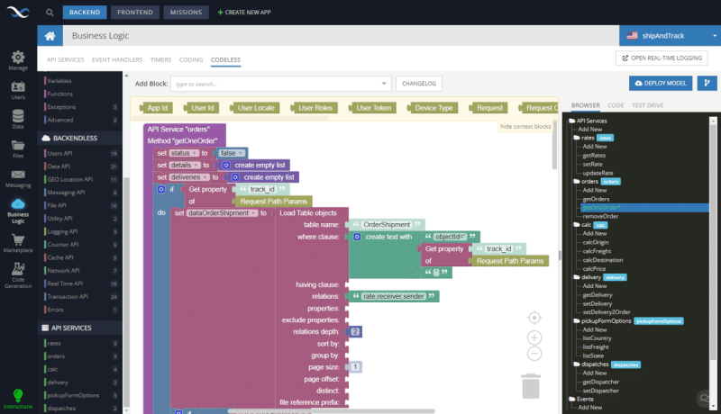 Relational Data And Custom Codeless APIs App Blueprint