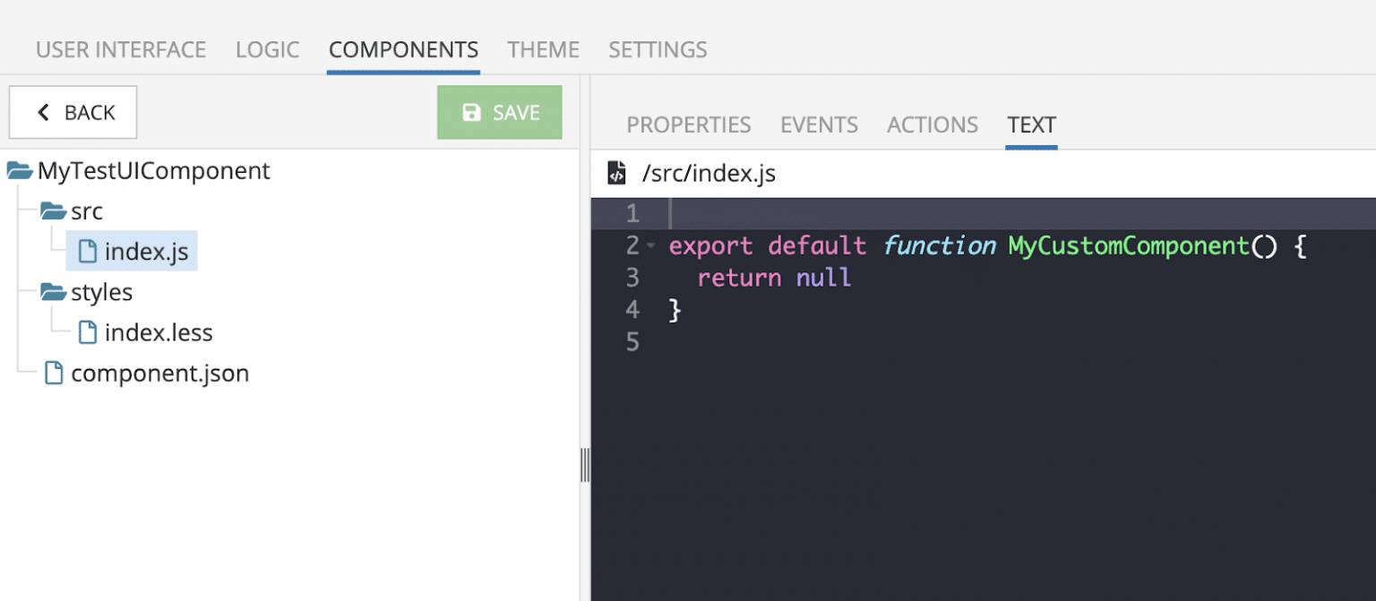 Custom UI Components in Backendless UI Builder