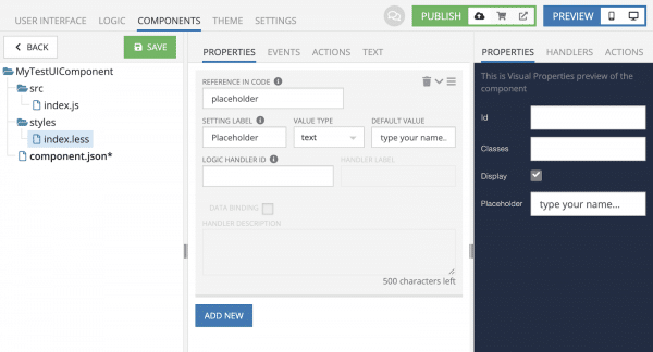 Custom UI Components in Backendless UI Builder