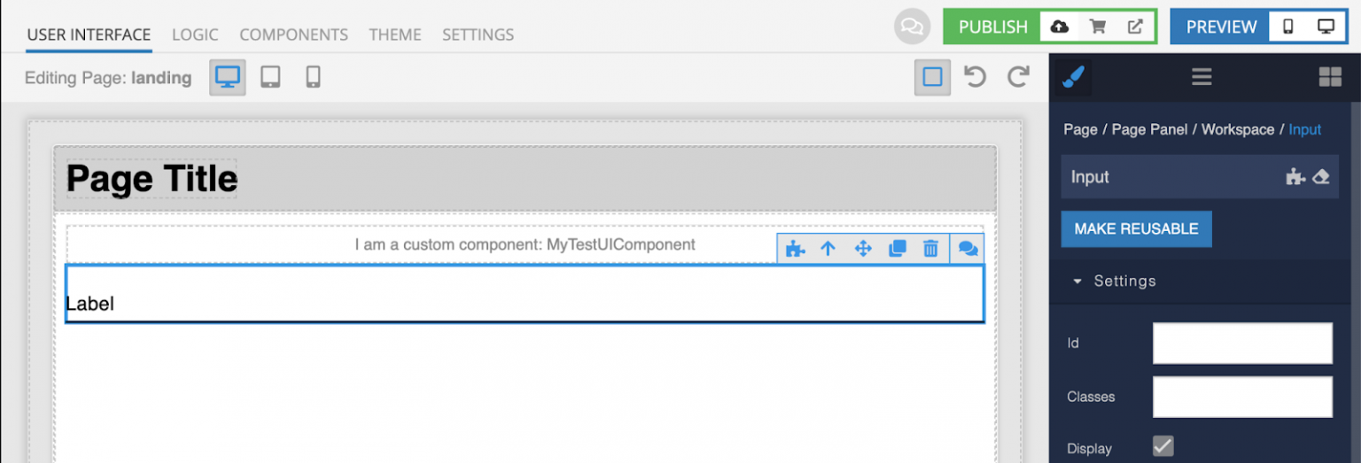 Custom UI Components in Backendless UI Builder