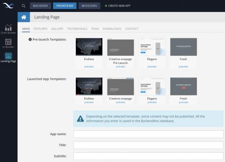 Landing Pages Are Migrating To UI Builder | Backendless