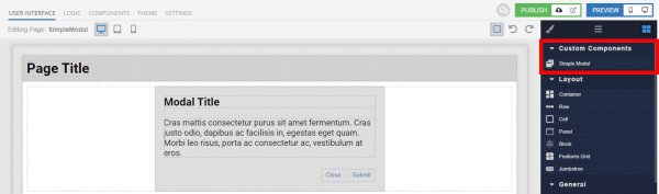 Simple Modal Component | Backendless Marketplace