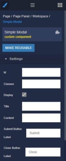 Simple Modal Component | Backendless Marketplace