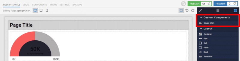 Gauge Chart Component | Backendless Marketplace