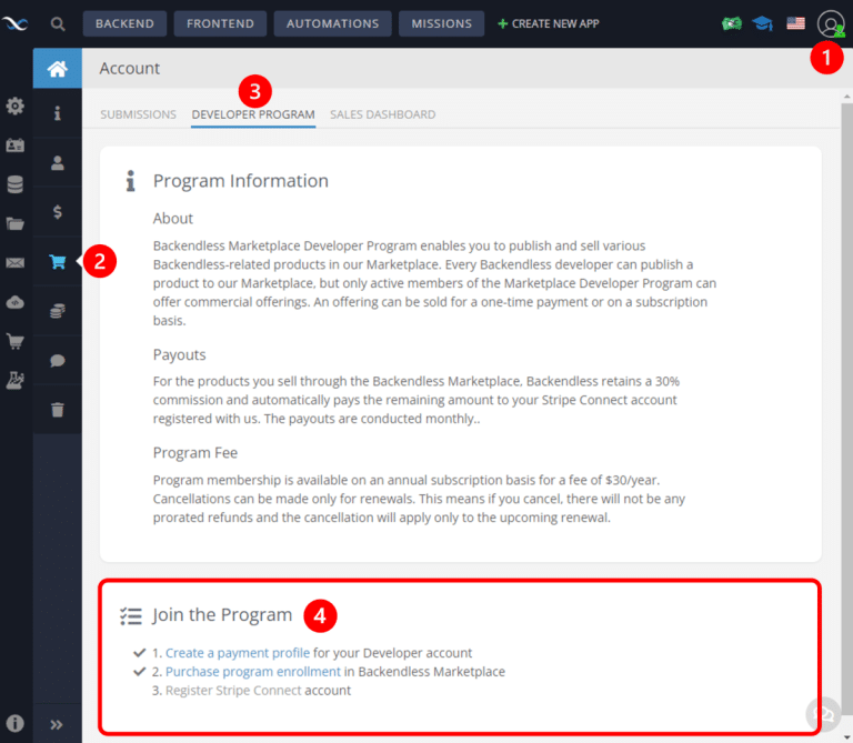 Sell Products on Backendless Marketplace