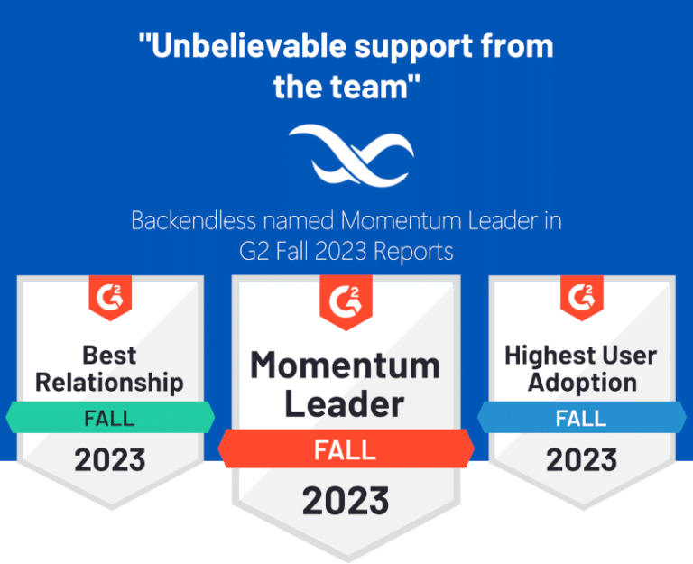 Backendless Continues Momentum in Fall 2023 with 16 G2 Badges